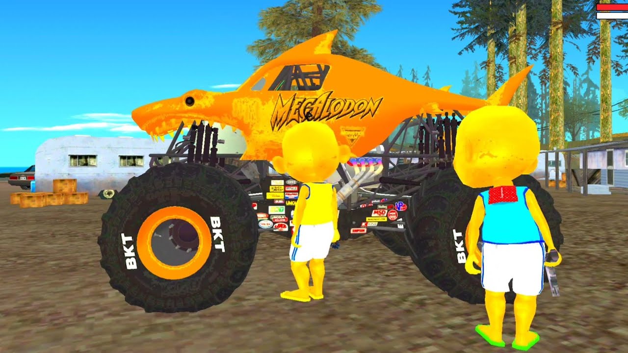 Upin ipin jemput monster hiu megalodon gold 😱 Aoiga Game - YouTube