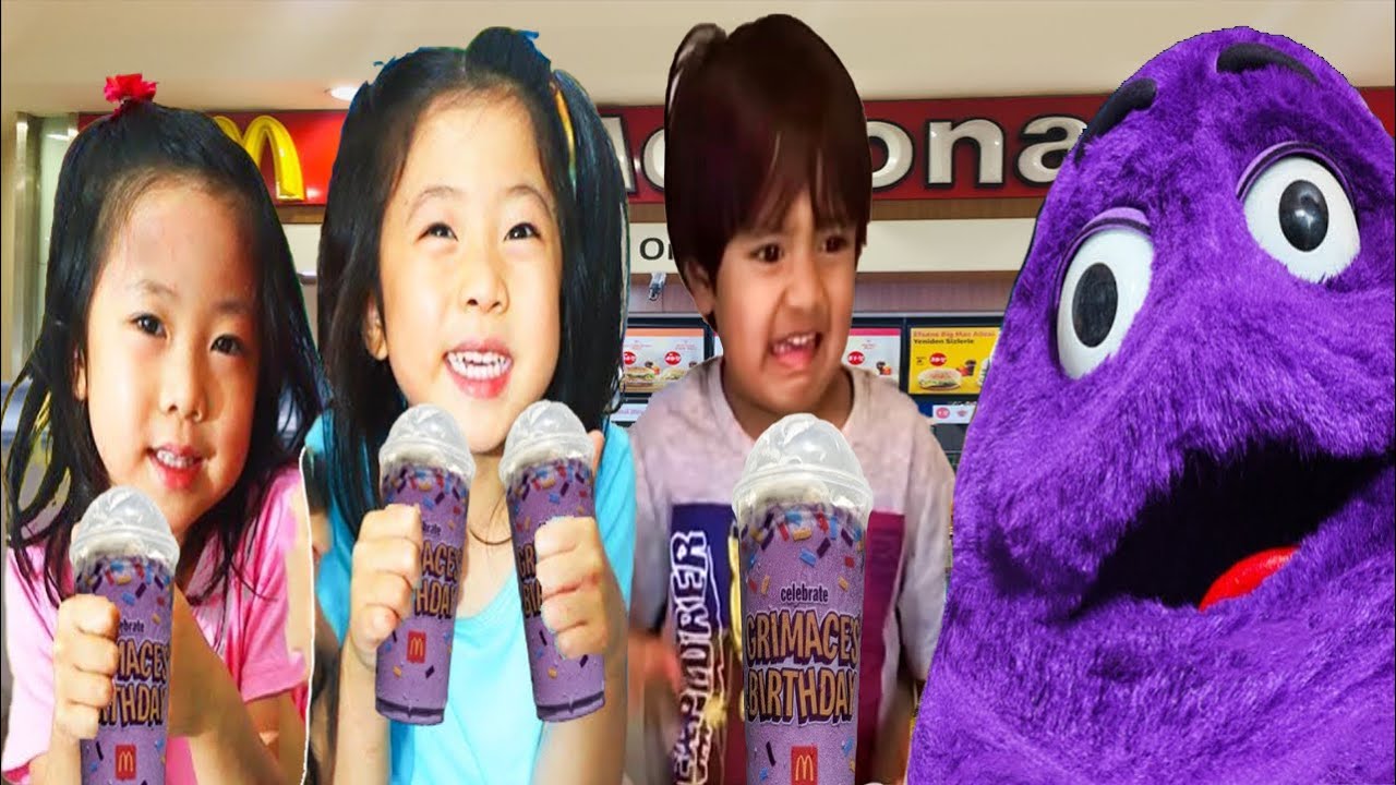 Kaji Ryan and his sisters Emma and Kate The Grimace Shake Trend The ...