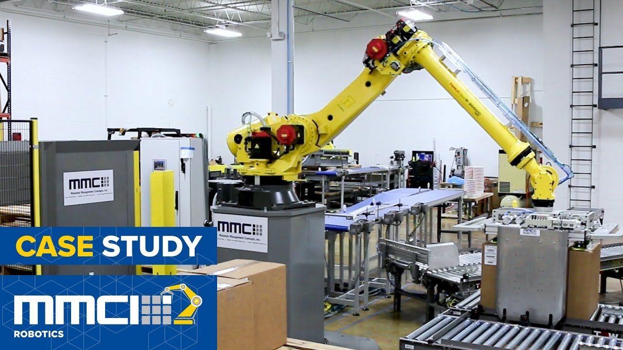 End-of-Line Case Packing and Palletizing | An MMCI Robotic Palletizer Case Study - YouTube