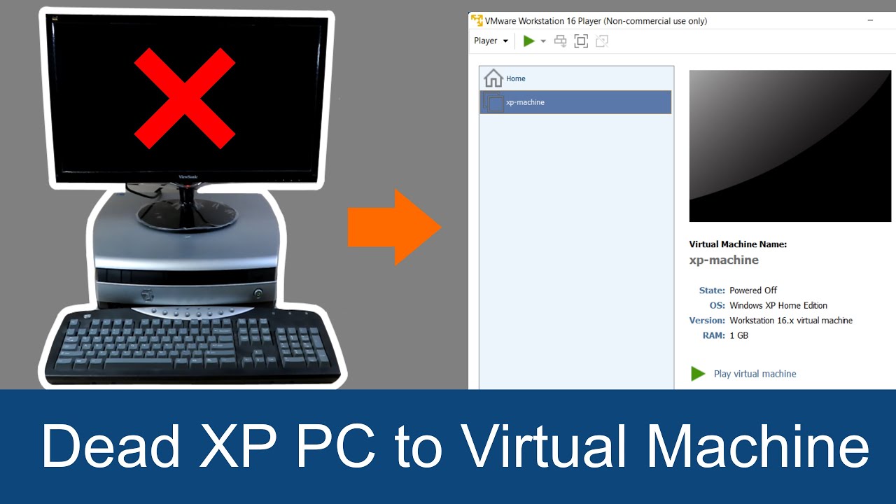 Turning a Dead XP PC into a Virtual Machine - YouTube