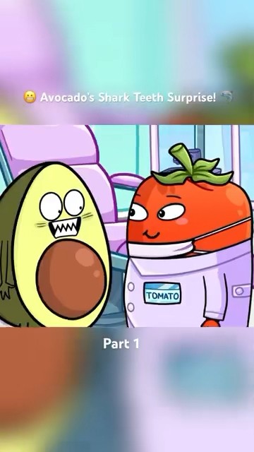 🦈Avocado Got New Teeth From Sharks In The Water 😱 pt.2 #funny #cartoon ...