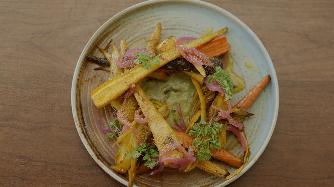 Chef Randy Leon Makes Root Vegetables with Green Goddess Dressing - YouTube