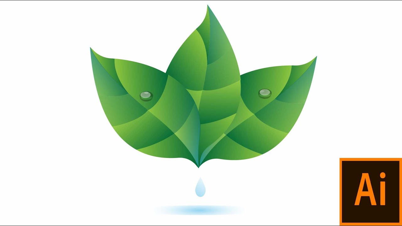 Realistic leaf logo - Adobe Illustrator - Illustrator 2020 - YouTube