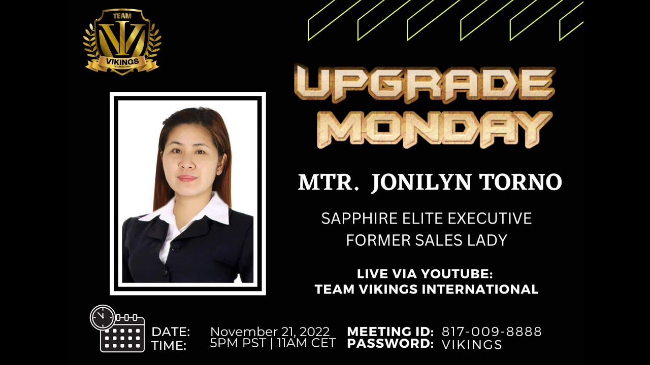 UPGRADE MONDAY WITH MENTOR JONILYN TORNO - YouTube