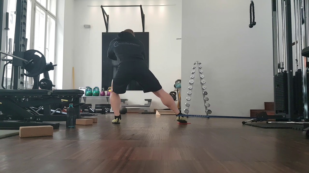 Eccentric Band Resisted Sliding Hip Adduction - YouTube