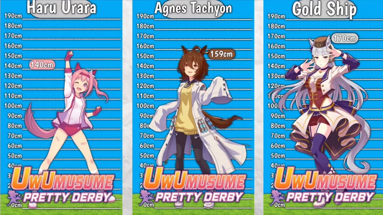 Uma Musume Characters Height Comparison - YouTube