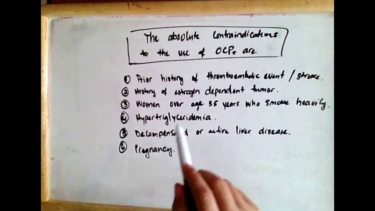 The absolute contraindications to the use of oral contraceptive pills ...