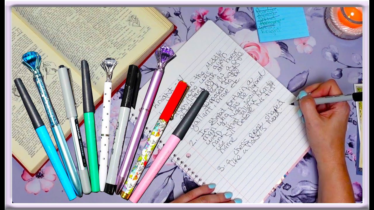 ASMR | Note Taking | Page Turning | Pens and Markers Writing Sounds ...