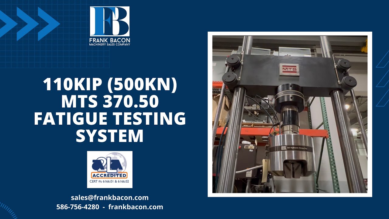 110KIP 500kN MTS 370.50 Fatigue Testing System With Flextest 40 and 647 ...