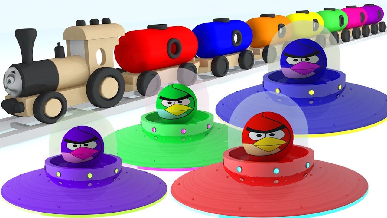 Learning Colors With Thomas The Train And Angry Birds UFO | Thomas ...