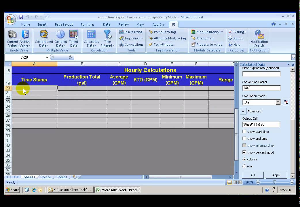 OSIsoft: Perform a calculation in PI DataLink. v2010 - YouTube