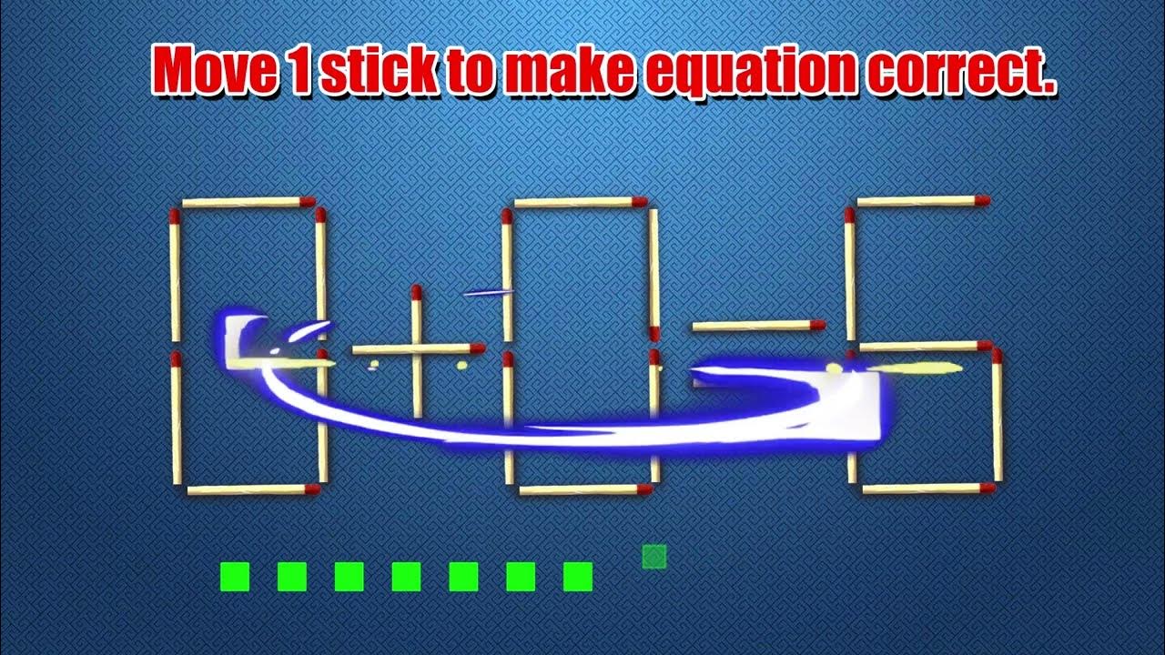 Maths puzzle | Move 1 stick to make equation correct | Fix the equation | Matchstick puzzle Full ...