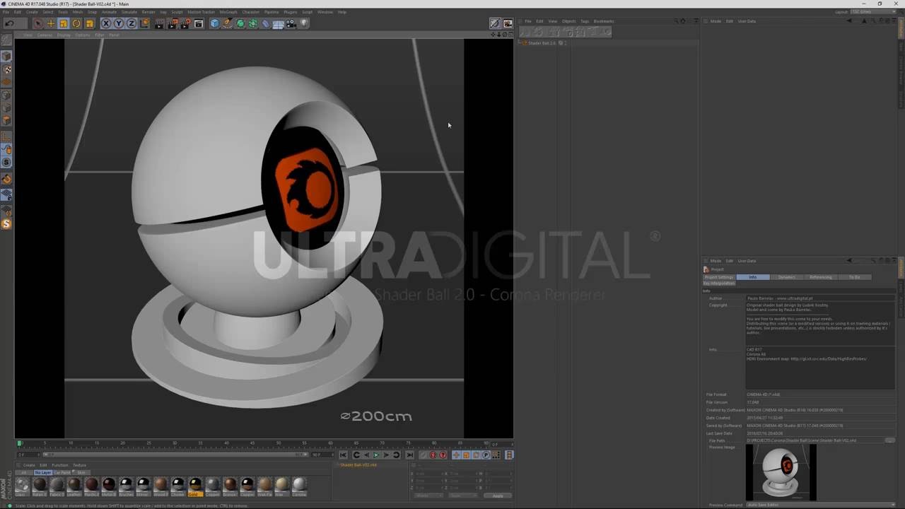 Cinema 4D Shader Ball 2.0 - Corona Renderer - YouTube