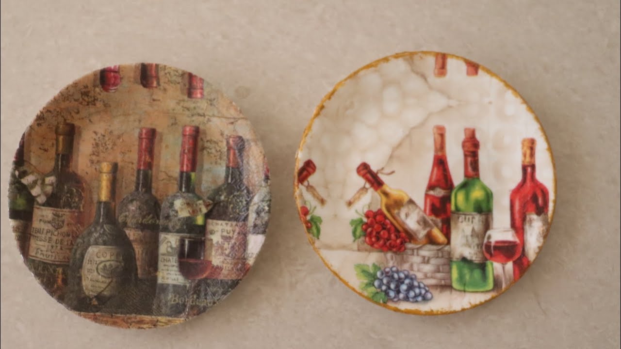Decoupage on a ceramic plate | DIY Decoupage a plate with napkin ...