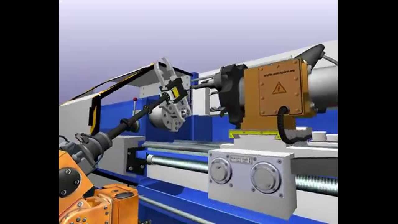 Модель станка 16К20 с ЧПУ - YouTube