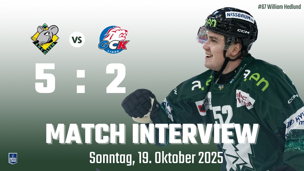 Was sagt William Hedlund zum 5:2 Sieg gegen die Lions / EHCO - GCKL 19. ...