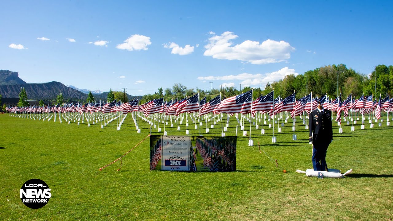 Blue Star Moms Honor Fallen Veterans with Flag Display - YouTube