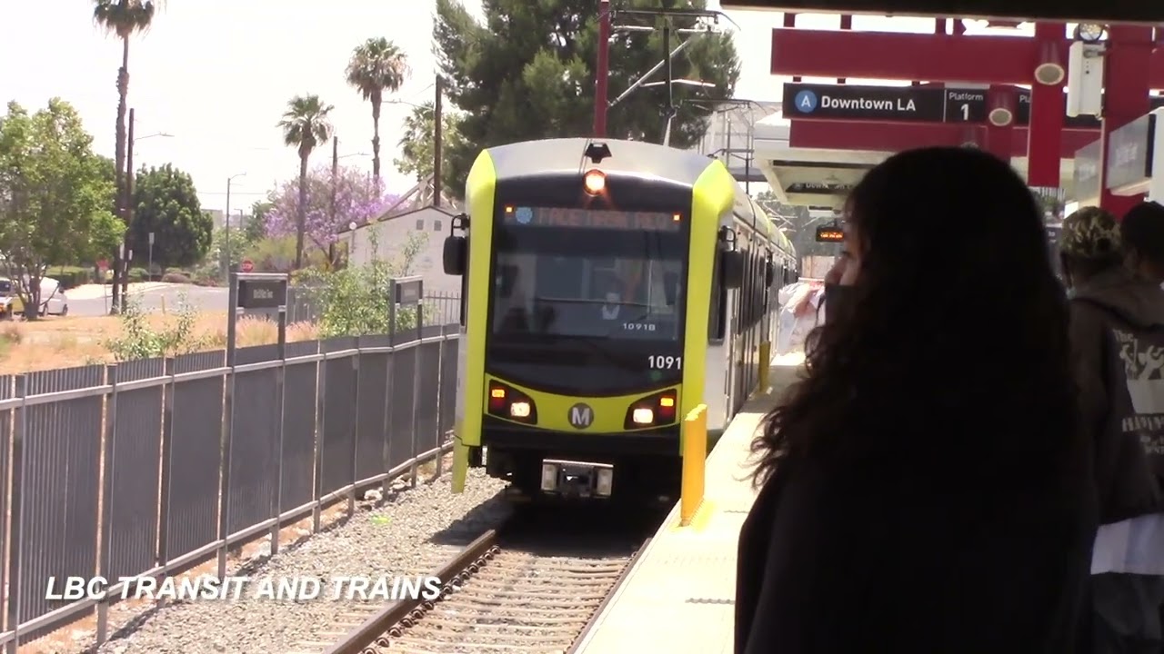 LACMTA Blue Line Arriving at 103rd St/Watts Towers - YouTube