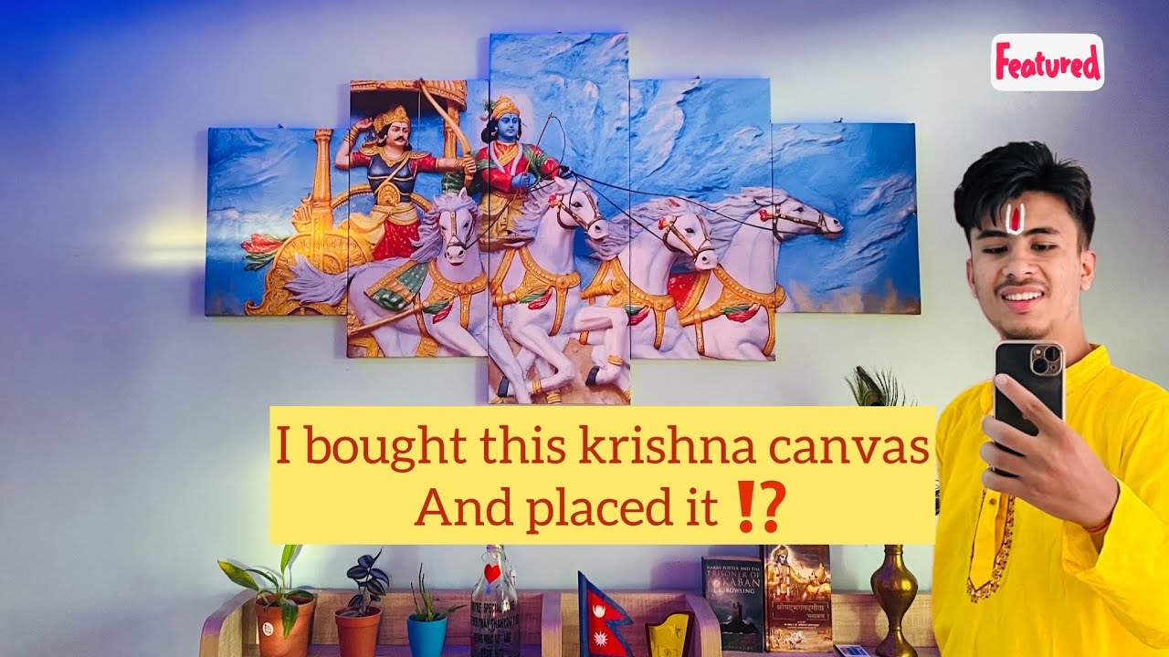 Lord Krishna Canvas For Room | Nischal Budhathoki | Short Vlog - YouTube