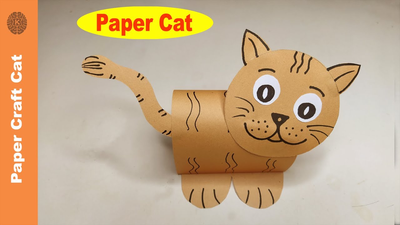 Cat paper craft making idea easy Step by step paper craft - YouTube