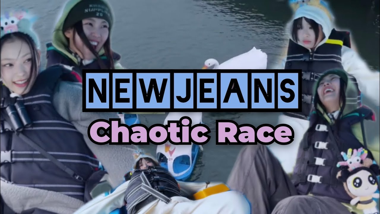 Hanni, Haerin, Hyein NewJeans in Chaotic Duck Boat Race - YouTube