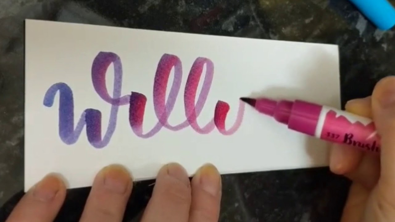 Willow modern calligraphy name - YouTube