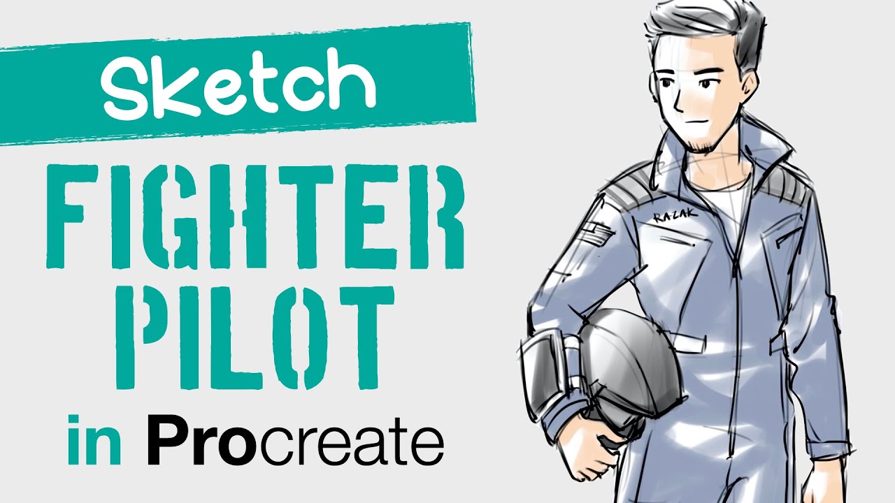 Sketching a Fighter Pilot Character - YouTube