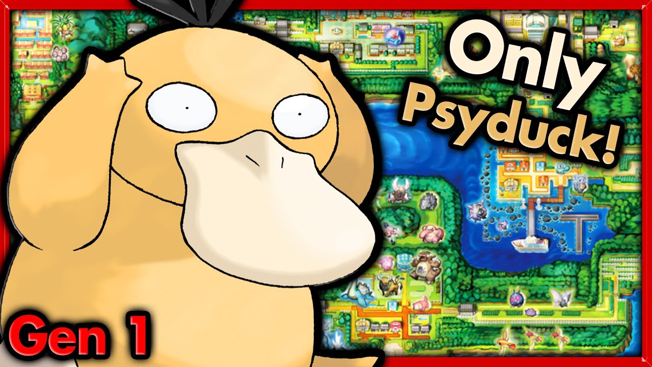 Can I Beat Pokemon Red with ONLY Psyduck? 🔴 Pokemon Challenges NO ITEMS ...