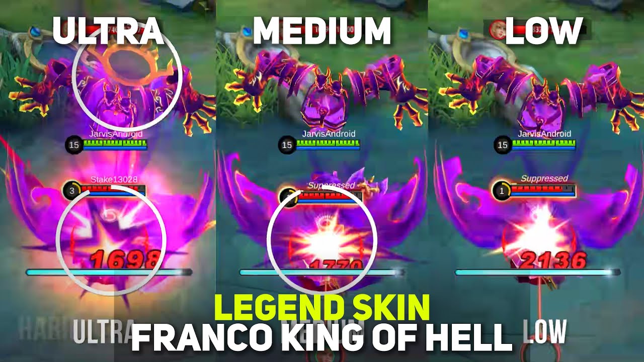Legend Skin Franco King of Hell - Compare All Animation Ultra Medium ...