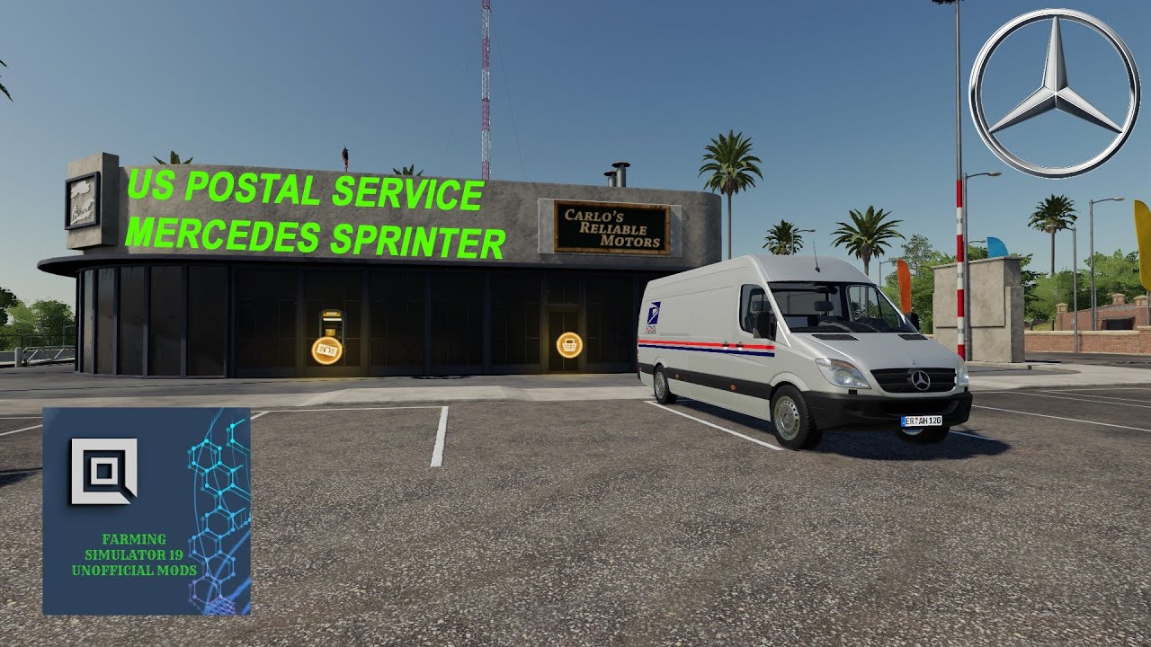 Farming Simulator 19 | US Postal Service Mercedes Sprinter | MOD PC ...
