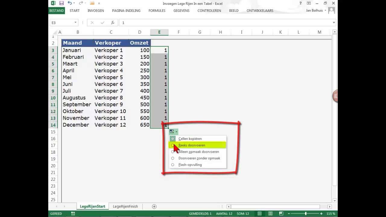 Excel || Invoegen Lege Rijen In Een Tabel - YouTube