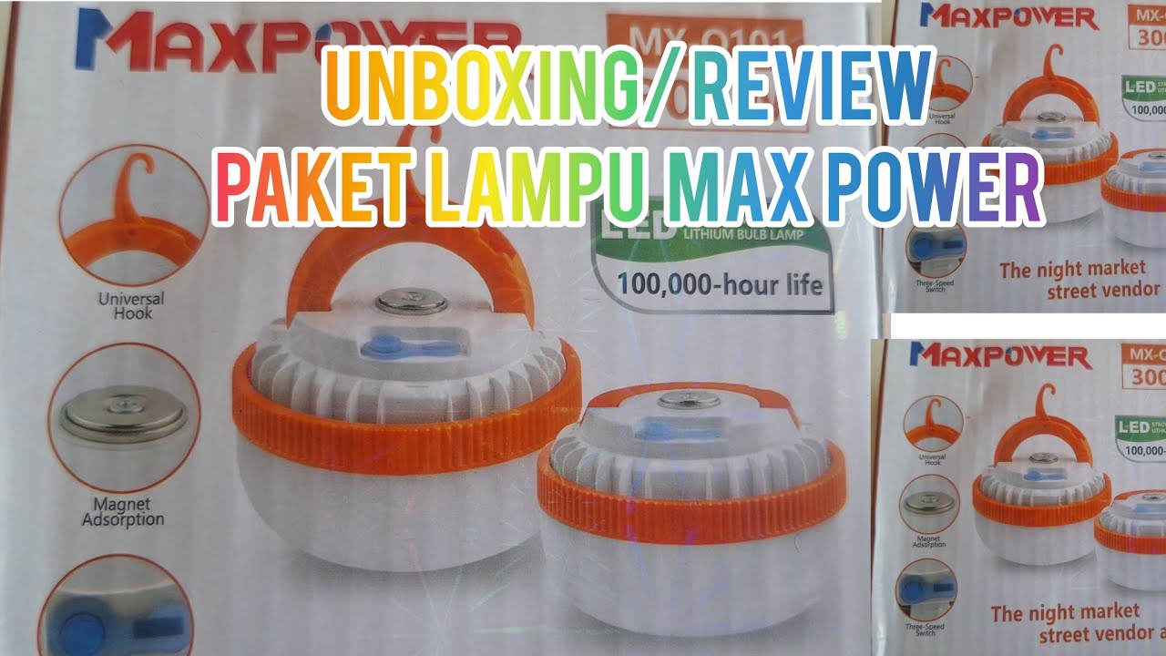 UNBOXING / REVIEW Shopee Haul Paket Lampu Emergency atau Lampu Camping gantung MAX POWER - YouTube