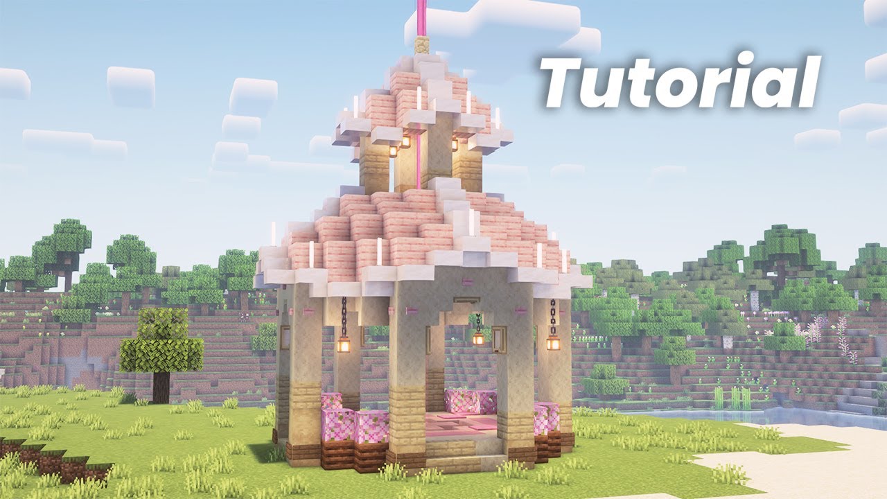 Minecraft Cherry Blossom Gazebo Tutorial - YouTube