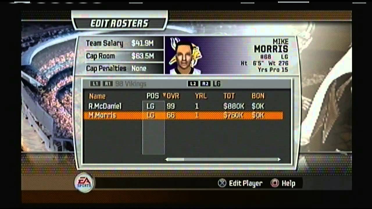Madden NFL 07 Legendary Team Roster 1998 Minnesota Vikings - YouTube