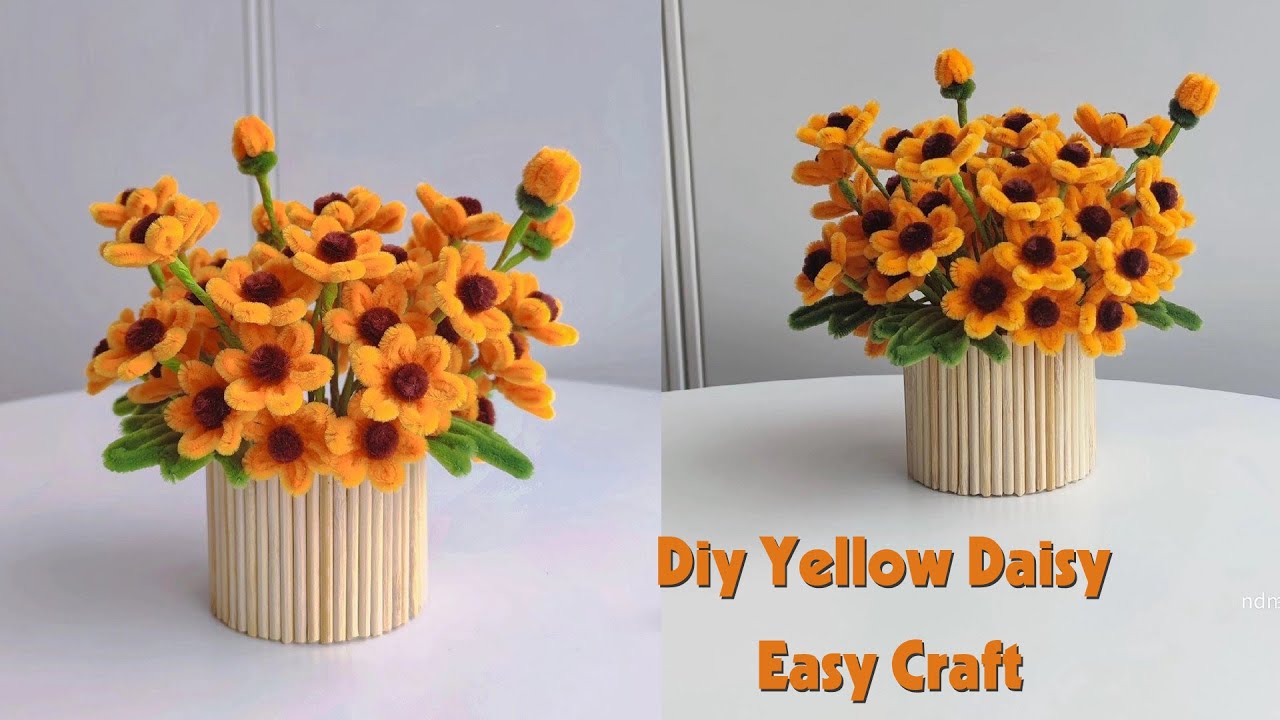 DIY Daisy Flower: Crafting Gorgeous Pipe Cleaner Flowers! (Handmade ...