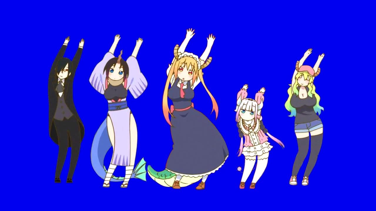 [Chroma Key] Dragon Dance (Kobayashi-san Chi no Maid Dragon) - Blue ...