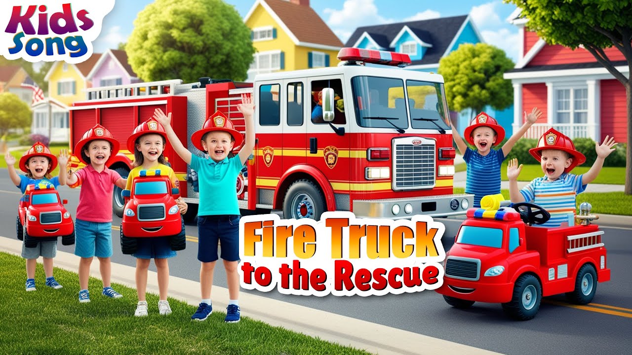 Fire Truck to the Rescue Fun for Kids 🚒 Fun Fire Truck Song for ...