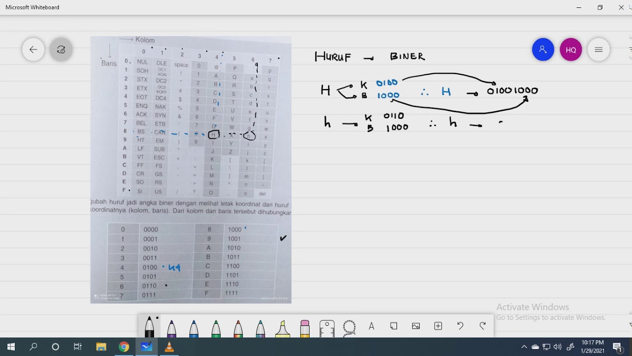 KONVERSI ATAU MENGUBAH HURUF KE BILANGAN BINER ASCII - YouTube