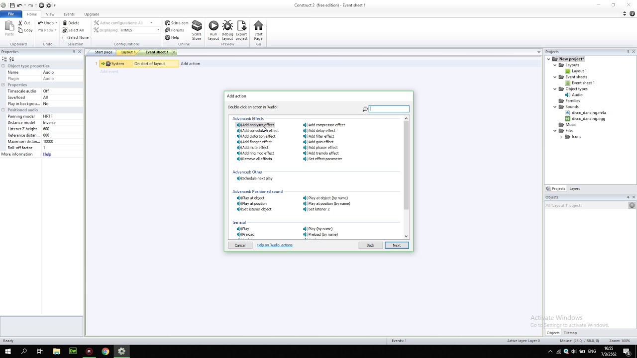 วิธีการใส่เสียง Construct 2 - YouTube