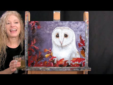 How to Draw and Paint "AUTUMN OWL" - Paint and Sip at Home - Animal ...