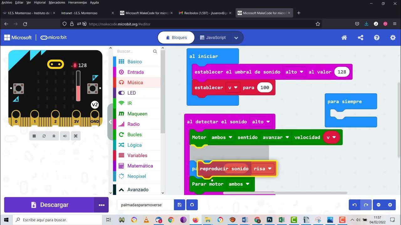 microbit maqueen 07 Activación por sonido TIC ESO Bachillerato IES ...