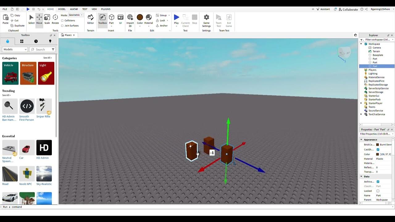 how to make a model in roblox studio - YouTube