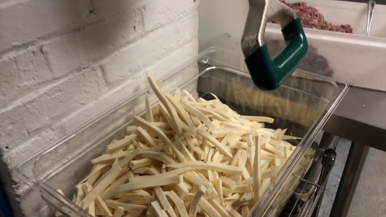 How to cut parsnips with the fry cutter - YouTube