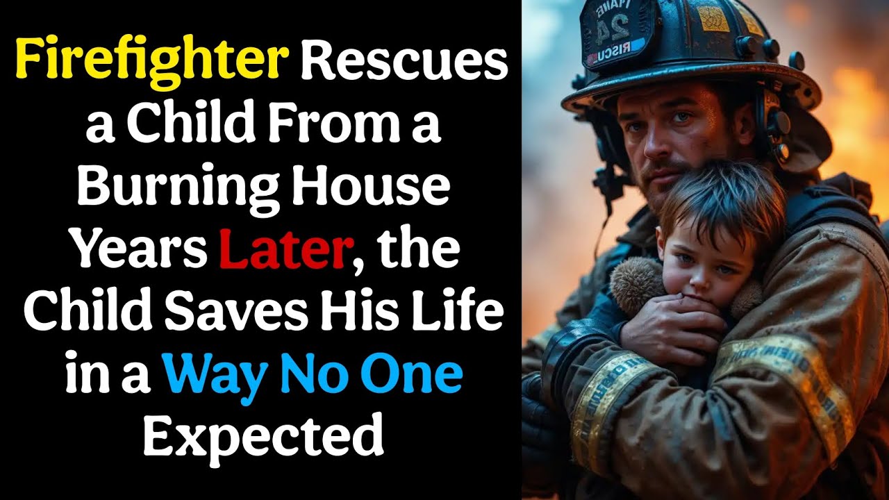 Firefighter saves a child from flames Years later,the child returns the ...