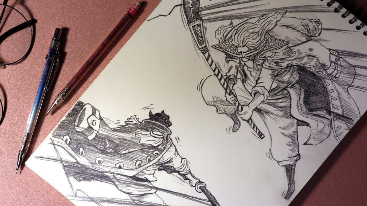 Drawing Gol D roger vs Edward Newgate White Beard One pice - YouTube