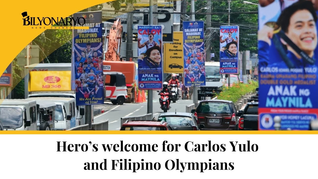 Hero’s welcome for Carlos Yulo and Filipino Olympians - YouTube