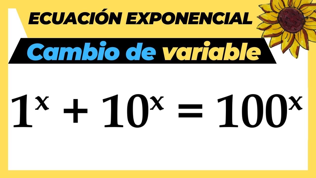 Ecuación EXPONENCIAL resuelta por cambio de variable - YouTube