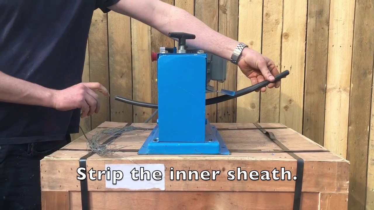 Wire stripper machine operation - YouTube