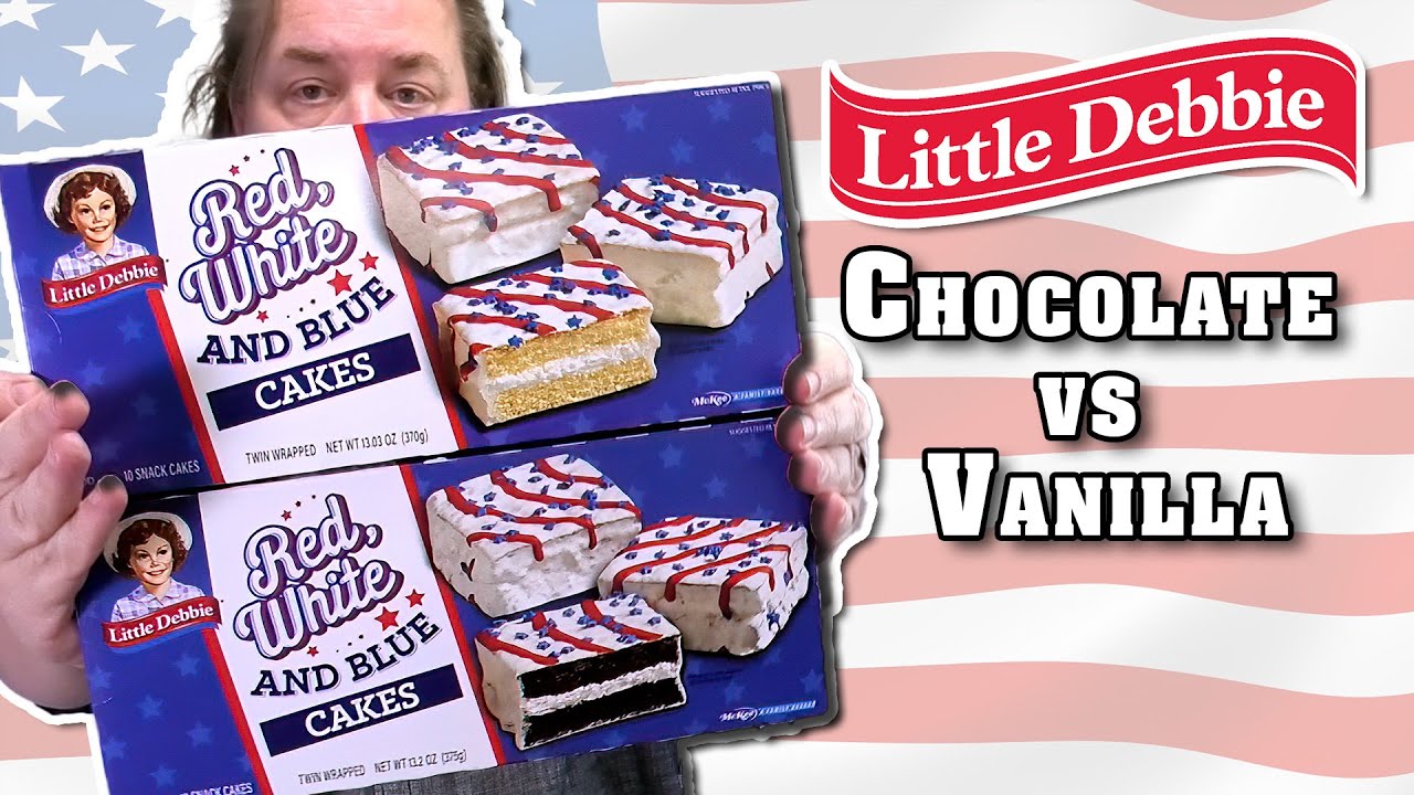 Little Debbie Red, White, & Blue Cakes: Chocolate vs Vanilla Battle ...