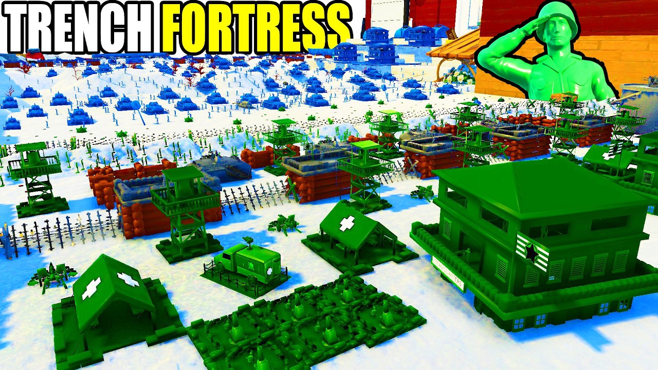 I built a Trench FORTRESS in Army Men BASE BUILDING Simulator! - Attack ...